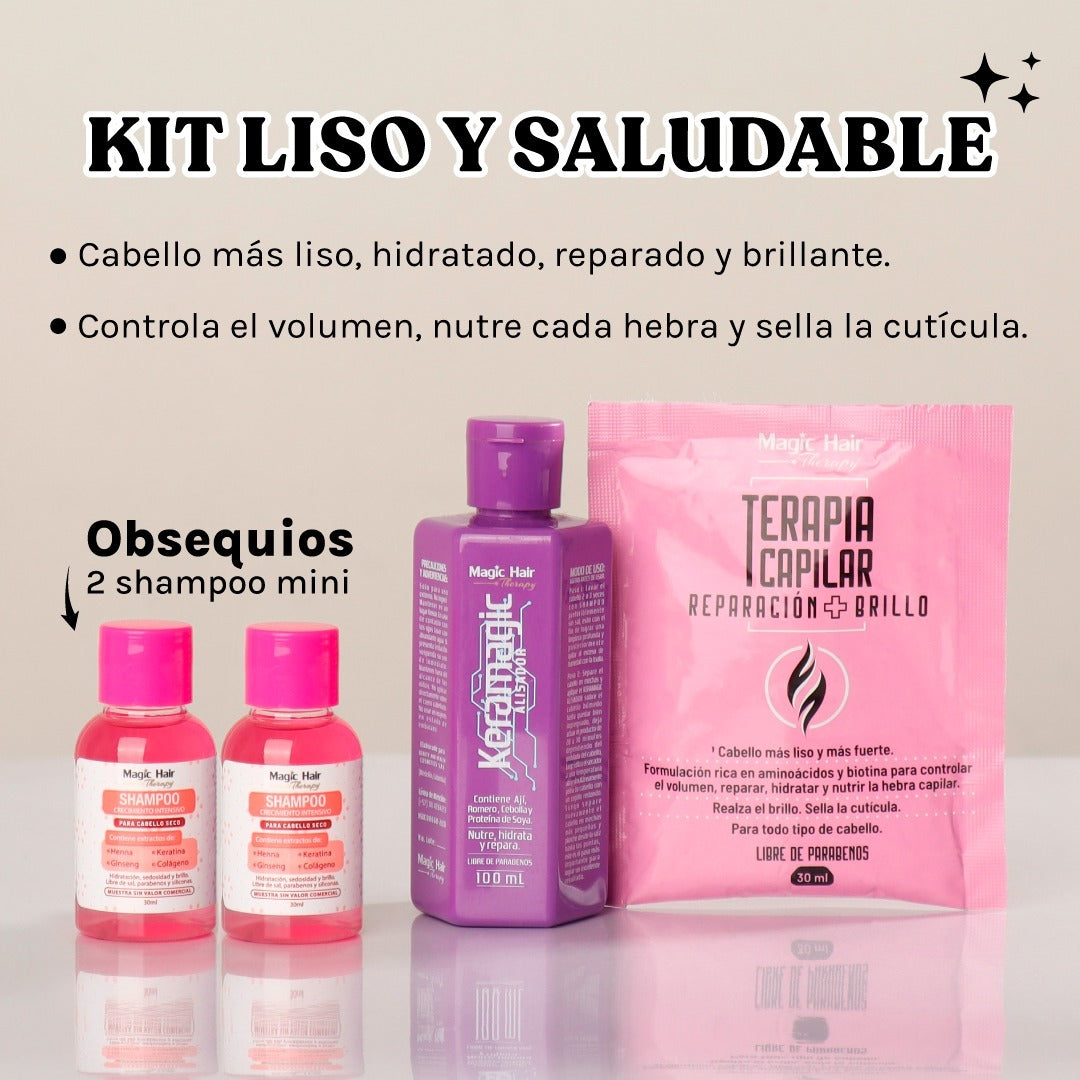 KIT LISO Y SALUDABLE l Rinde 1 aplicación – Magic Hair